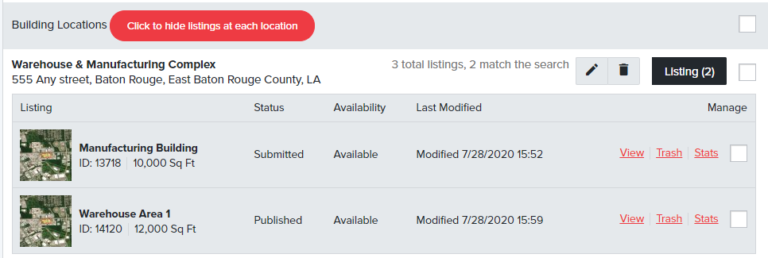Multiple Listings for the Same Location - Buildings and Sites Help